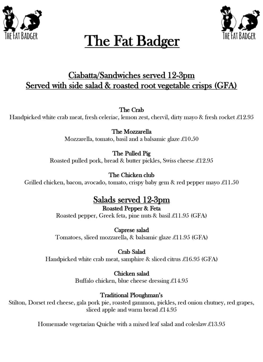 Visit the Fat Badger at the Pebble Bank Holiday Park in Weymouth